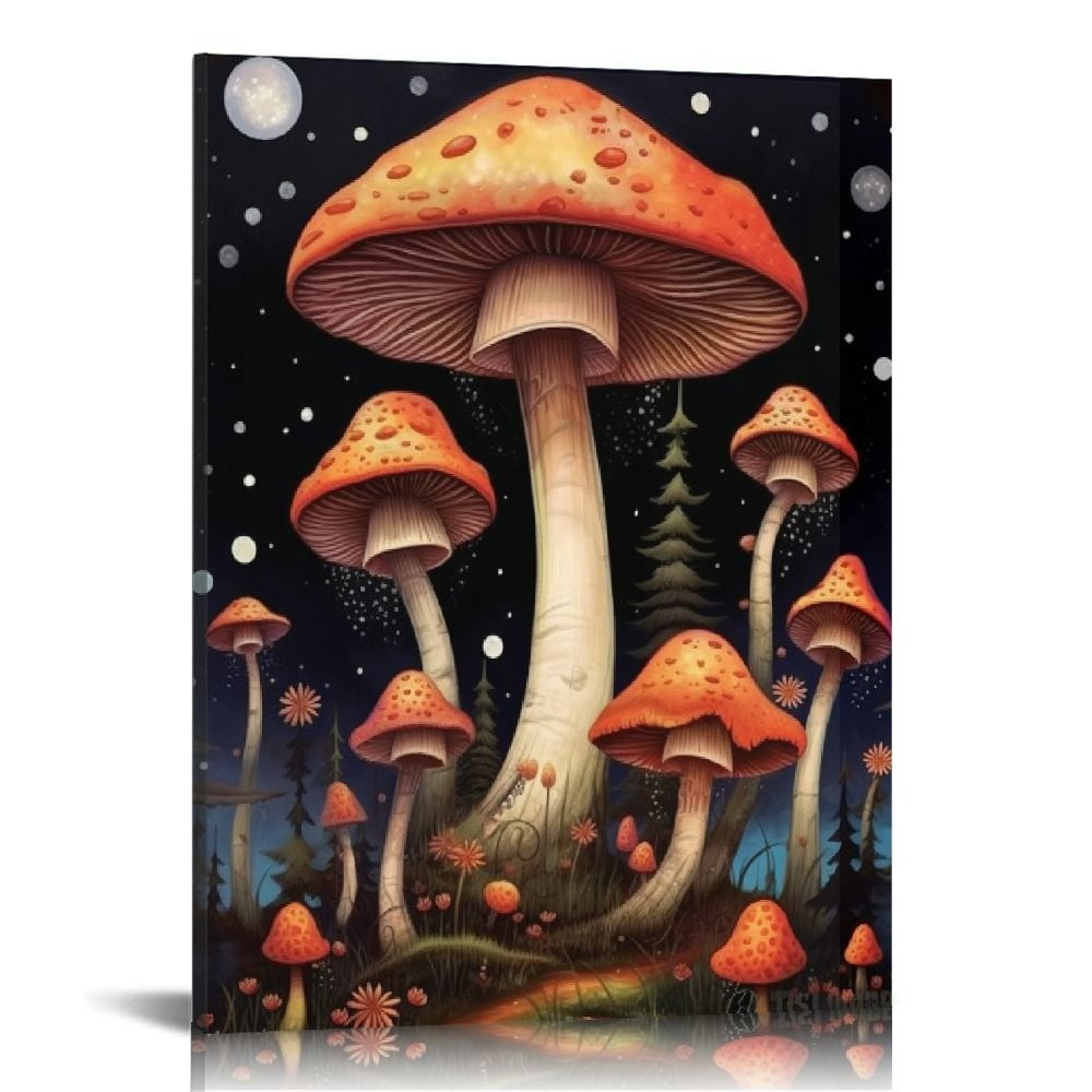 COMIO Retro Mushroom Tin Sign Vintage Mushroom Wall Decor Mushroom ...
