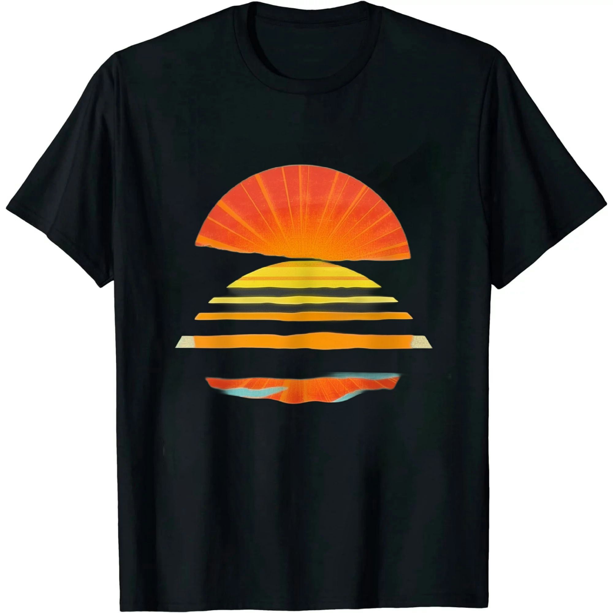 COMIO Retro Sunset Shirt for Women Sunshine Beach Graphic T-Shirt ...