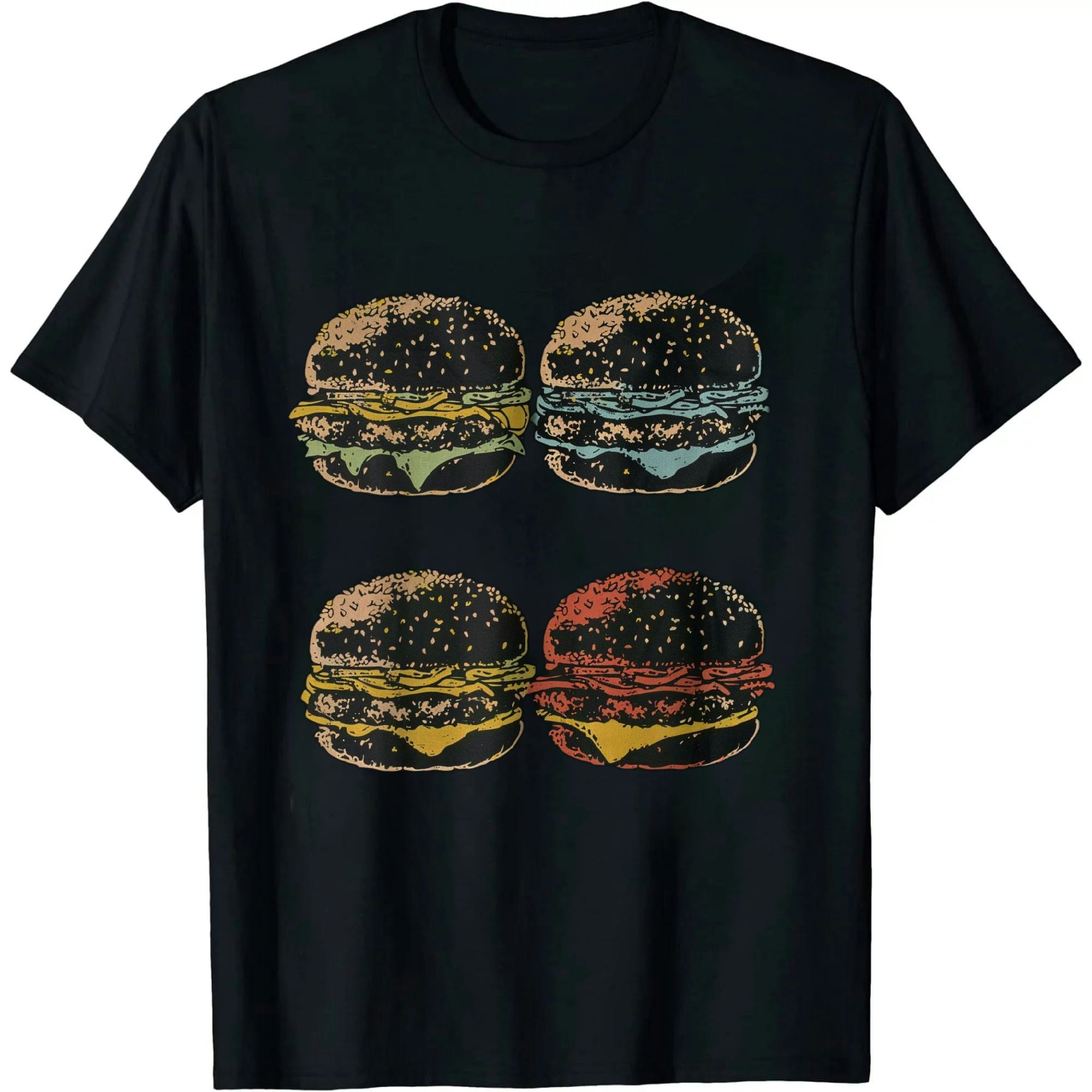 COMIO Retro Vintage Cheeseburger Costume Hamburger Lovers T-Shirt ...