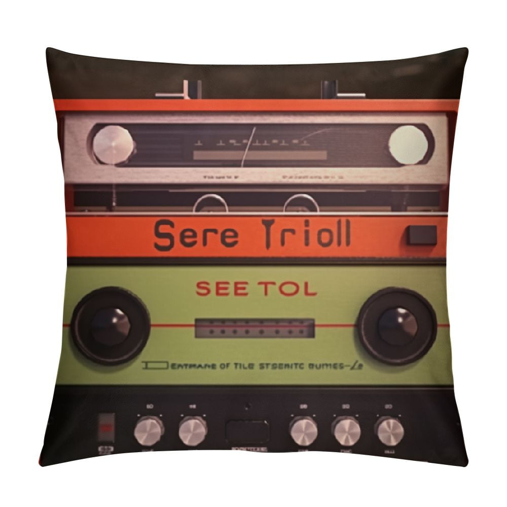 COMIO Retro Vintage Pillow Covers 50s 60s 70s 80s 90s Pillows Music ...
