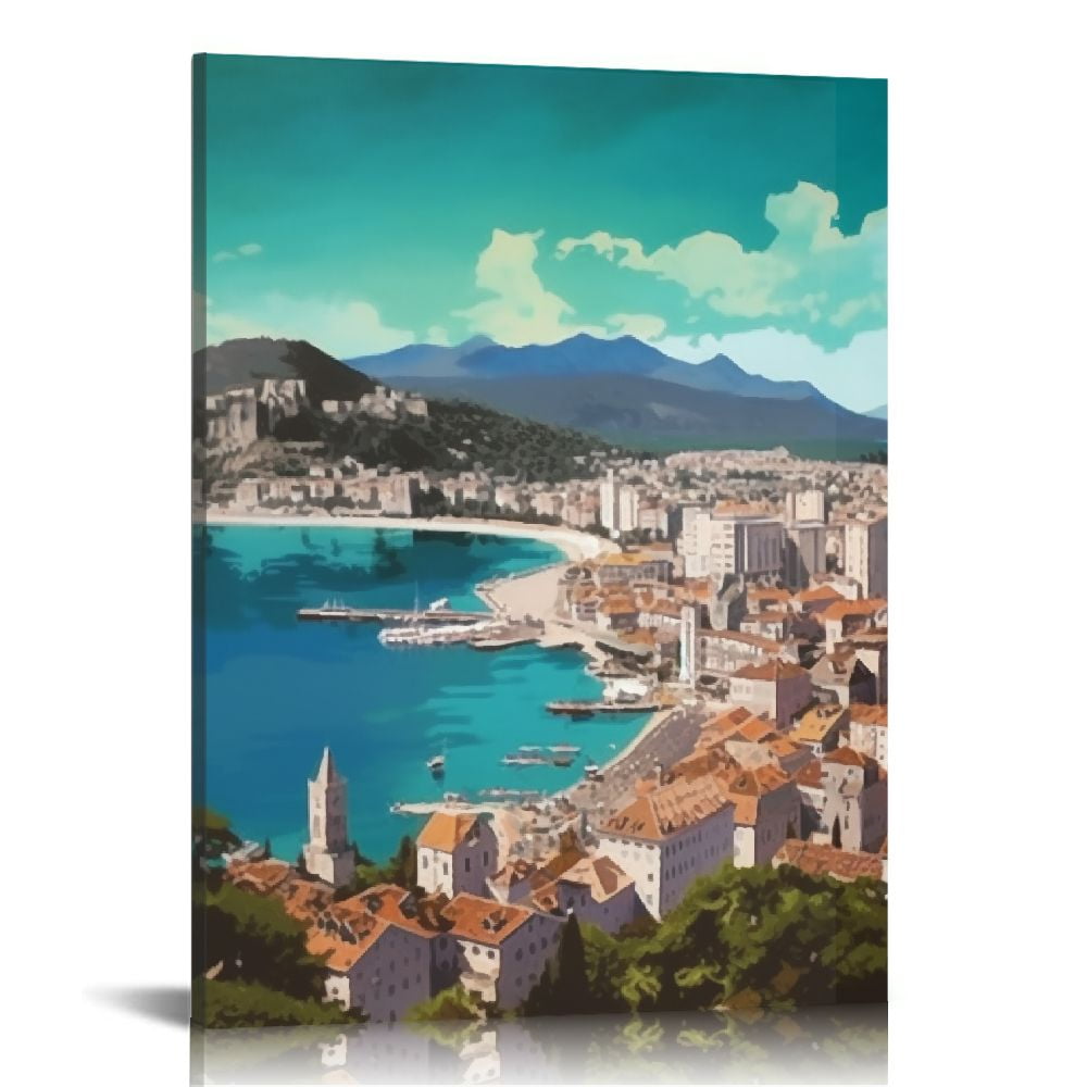 COMIO Retro Vintage Style Travel Poster - Split Croatia Wall Art World ...