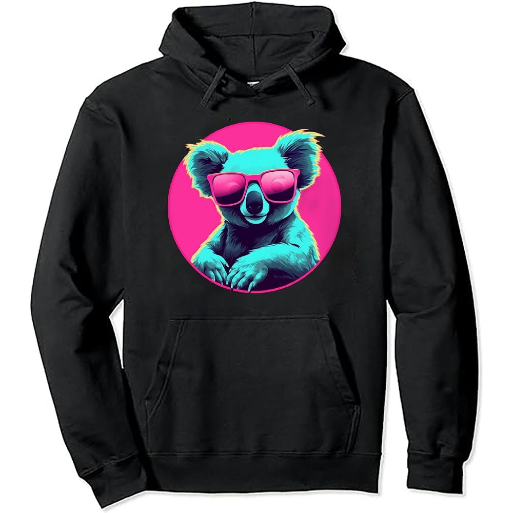 COMIO Retro Wave Cool Koala Pullover Hoodie - Walmart.com