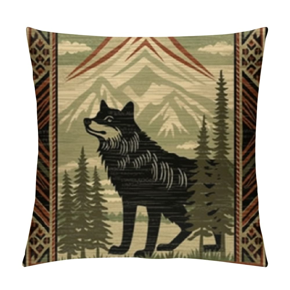 COMIO Retro Wolf Field Cabin Fall Autumn Home Sofa Chair Bed Decoration ...