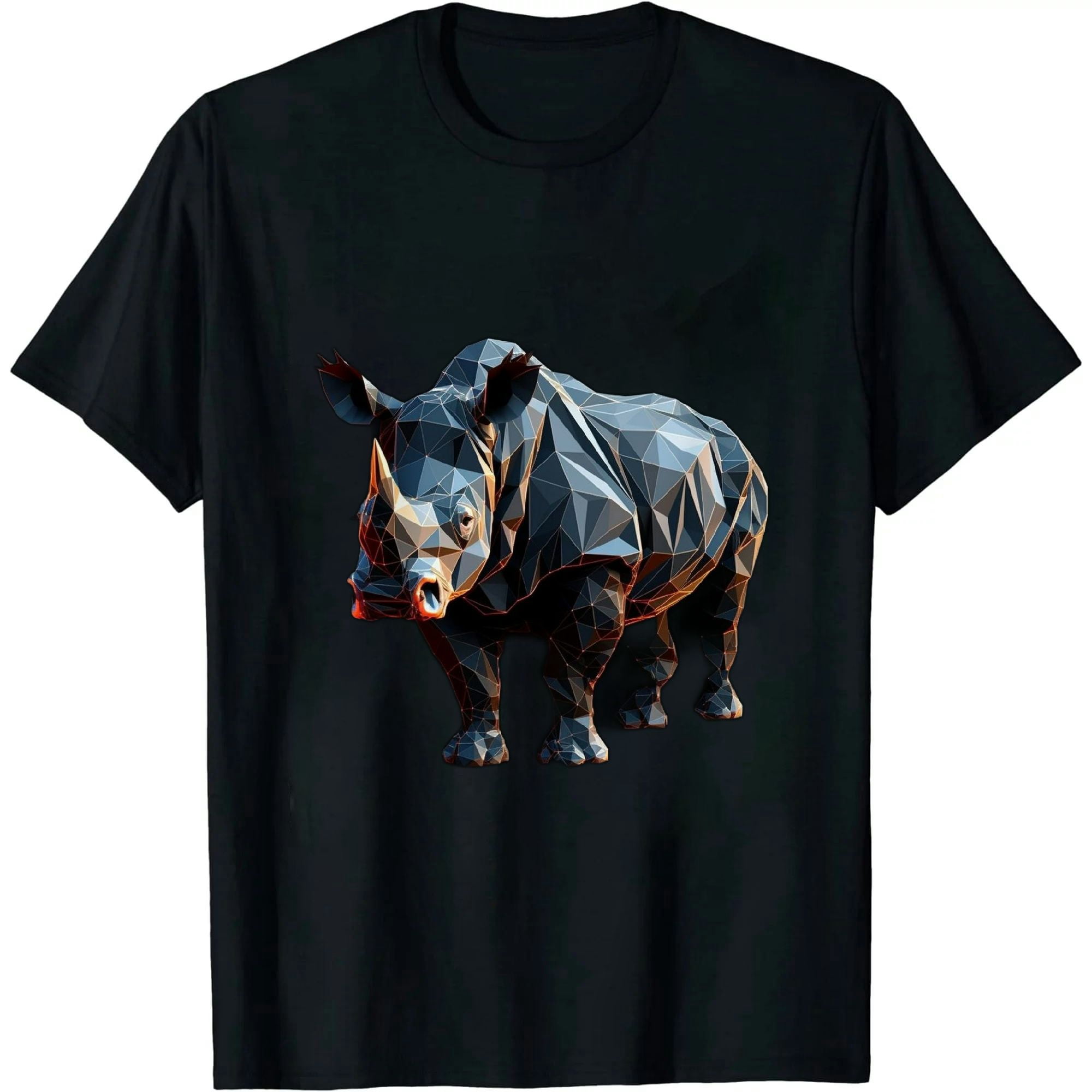 COMIO Rhino Art Polygon Animal Rhino T-Shirt - Walmart.com