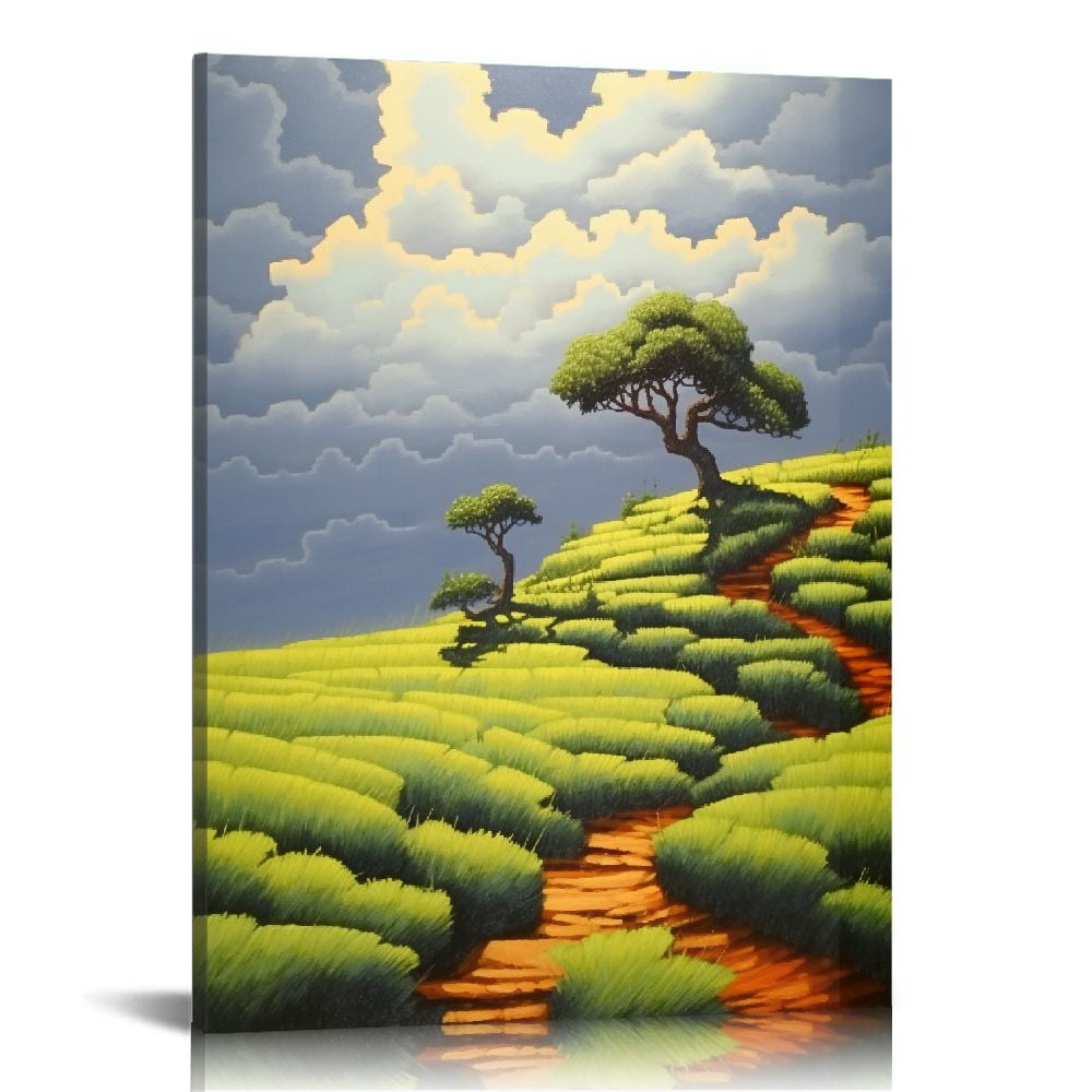 COMIO Rice Terraces Wall Art, Tropical Panorama Canvas Print, Paddy ...