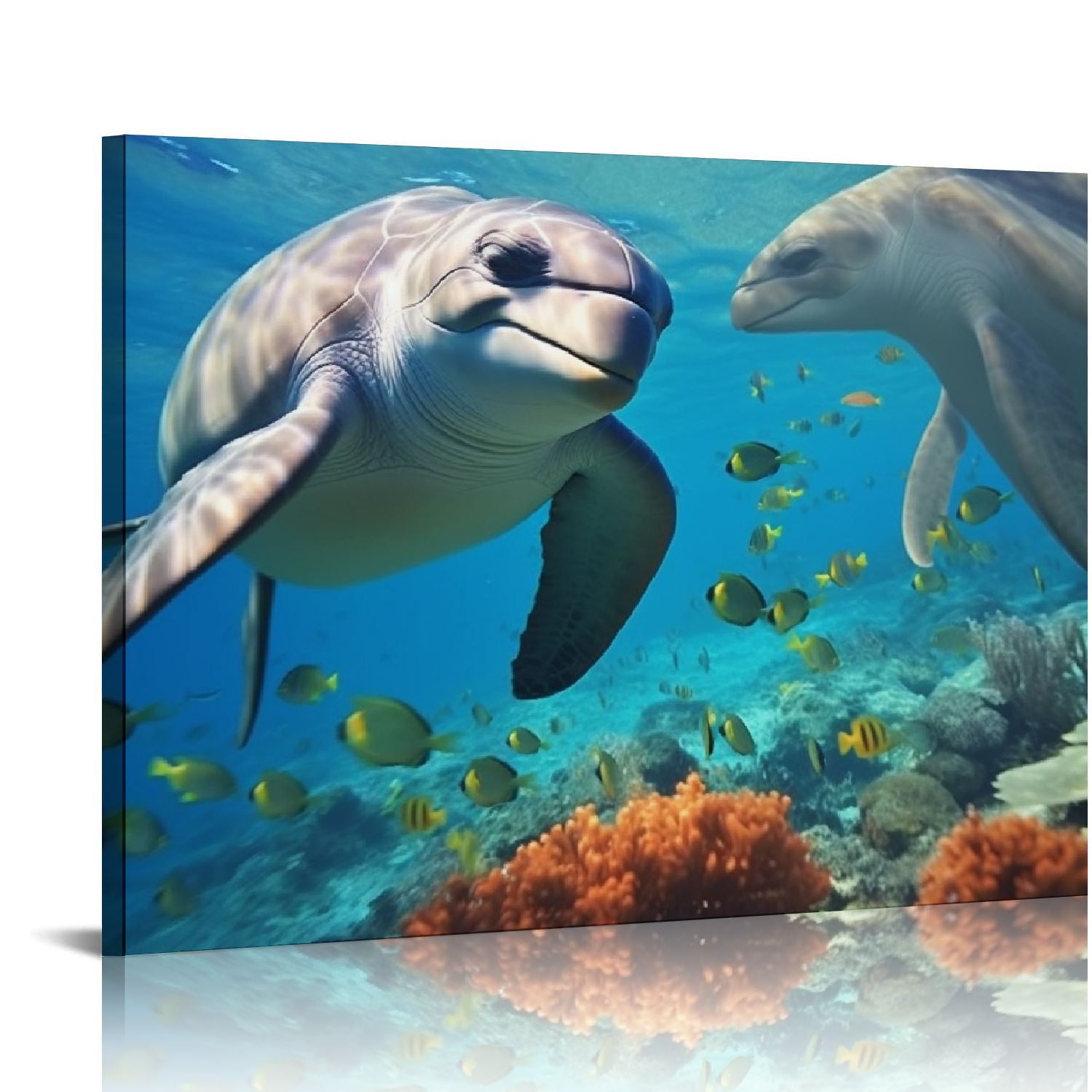 COMIO Room Decor Aesthetics Art Canvas Prints Turtles Dolphins And Fish Pictures Wall Art ...