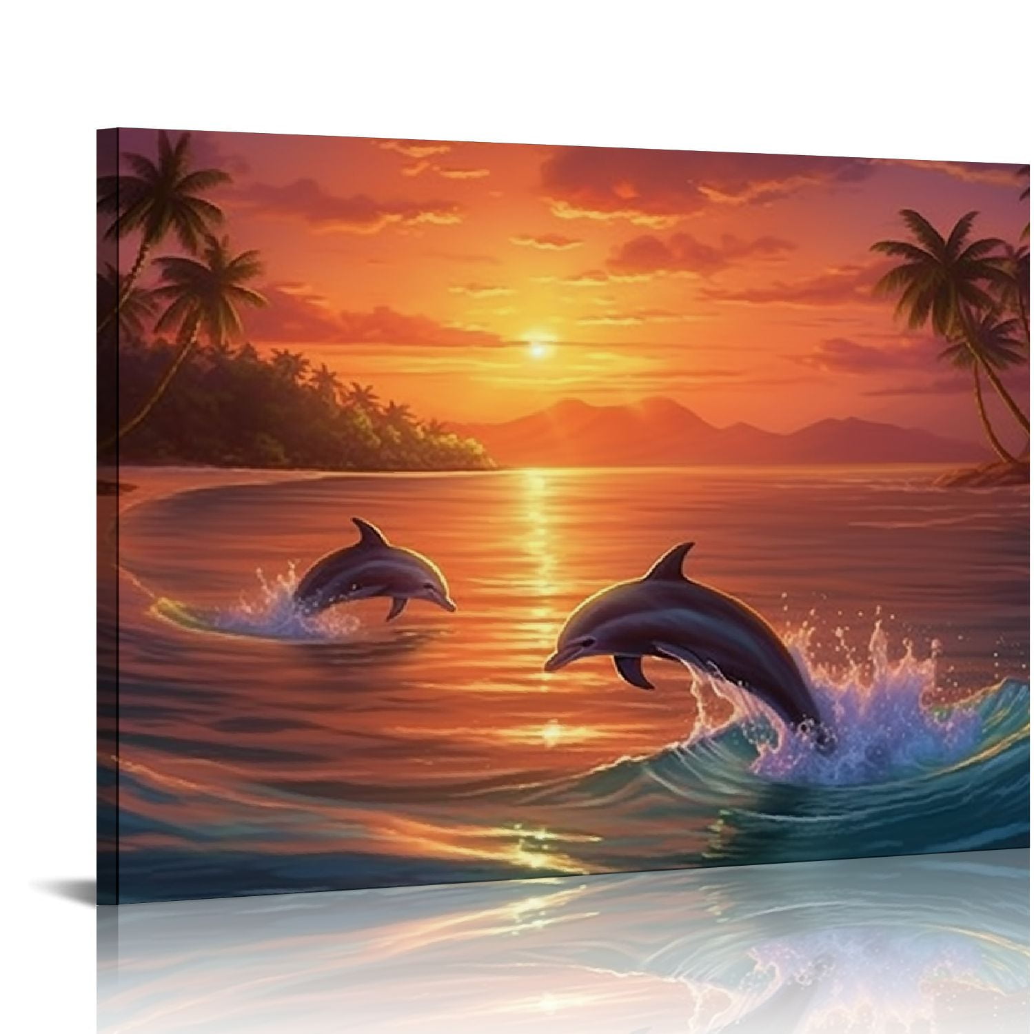 COMIO Room Decor Dolphins Painting Canvas Art Painting of Dolphins ...