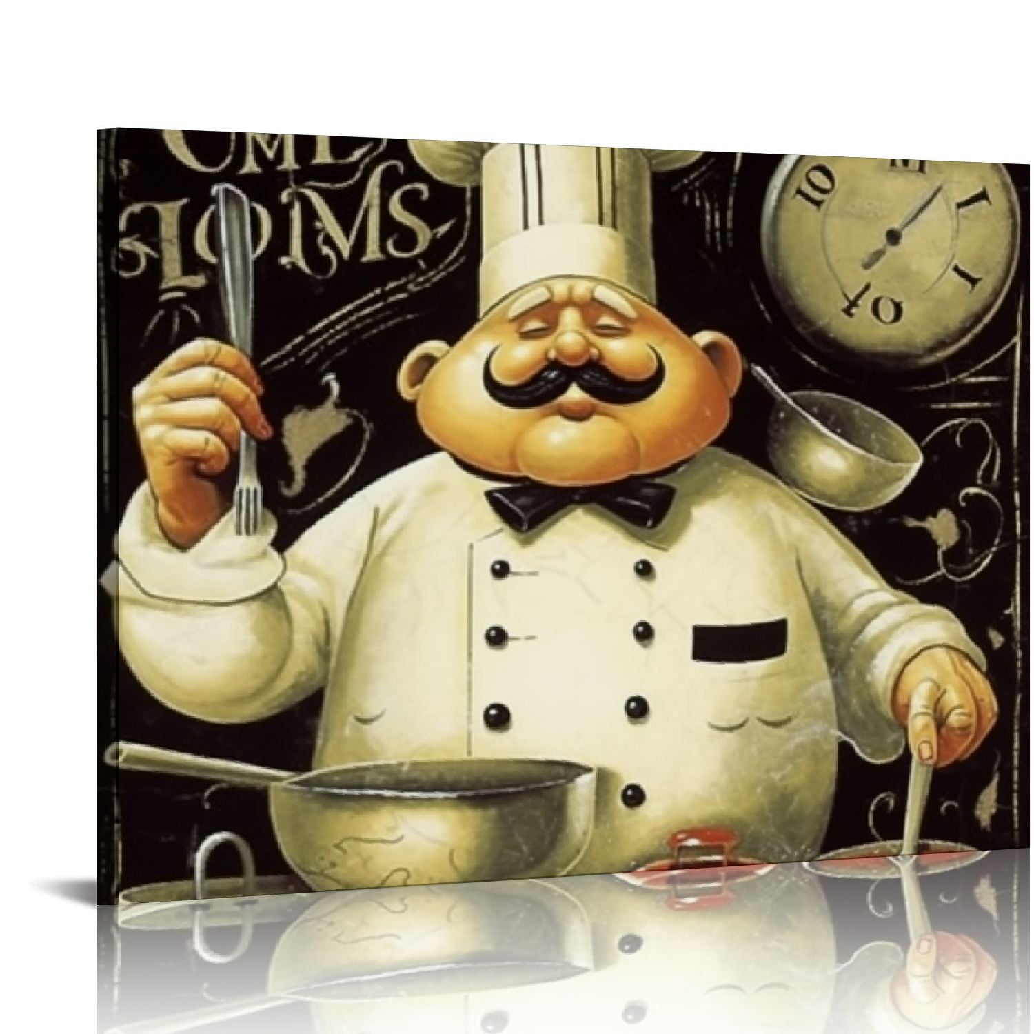 COMIO Round Tin Sign Chef Antique Tin Sign Rustic Wall Decor Wall Plate ...