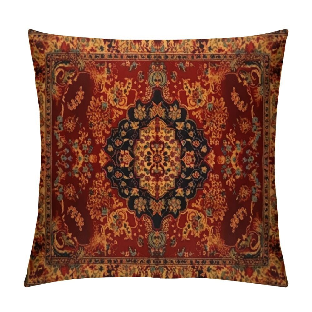 COMIO Rug Pillow Cover Vintage Retro Boho Pillow Case Bohemian Ornament ...