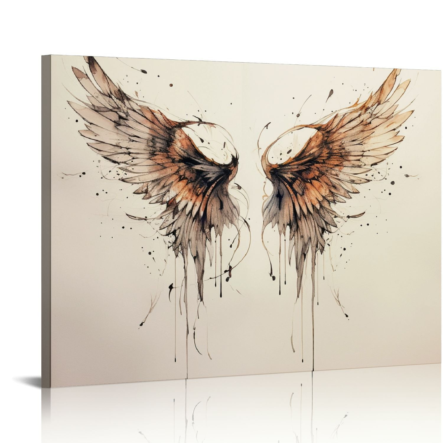 COMIO Rustic Angel Wing Canvas Wall Art Farmhouse Inspirational Quotes ...