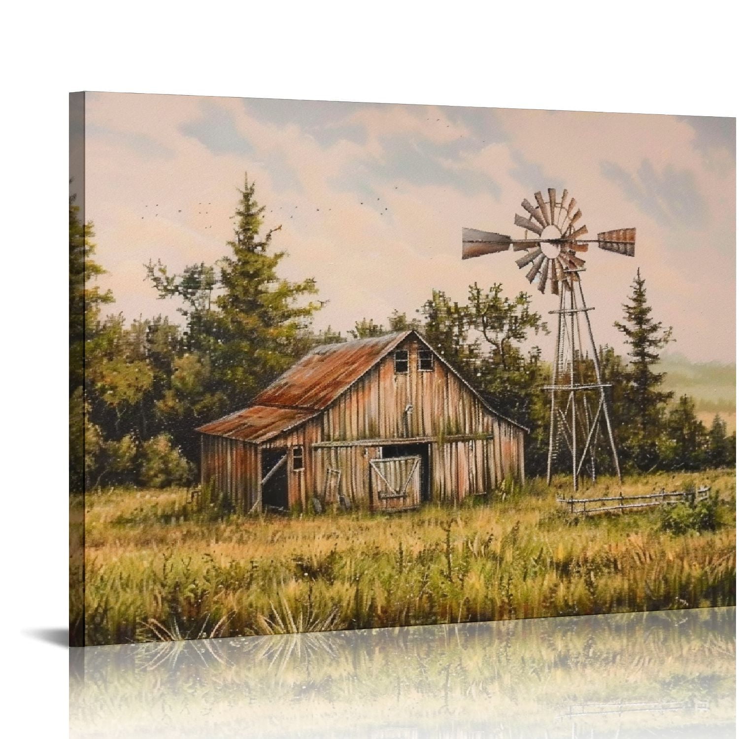 COMIO Rustic Barn Wall Decor, Barn Pictures Canvas Wall Art for ...