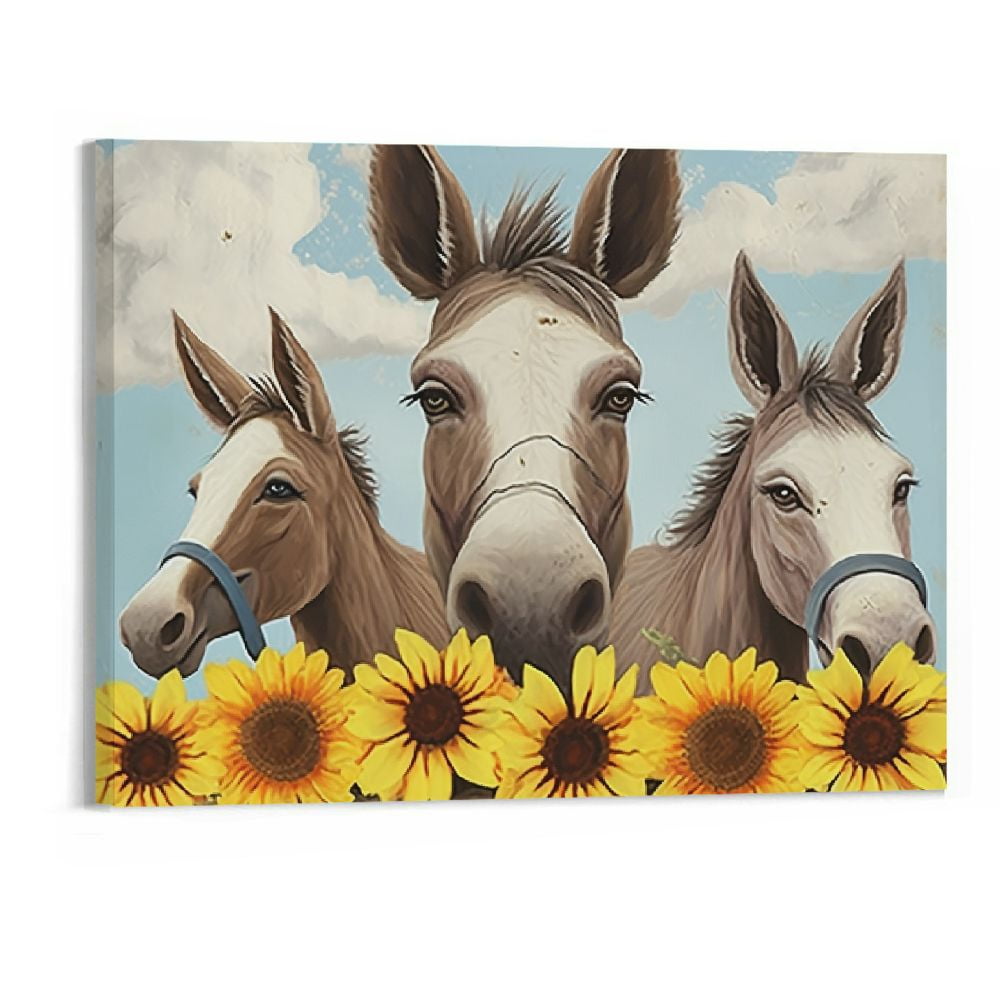 COMIO Rustic Donkey Bathroom Wall Art Farmhouse Donkey Bathroom ...