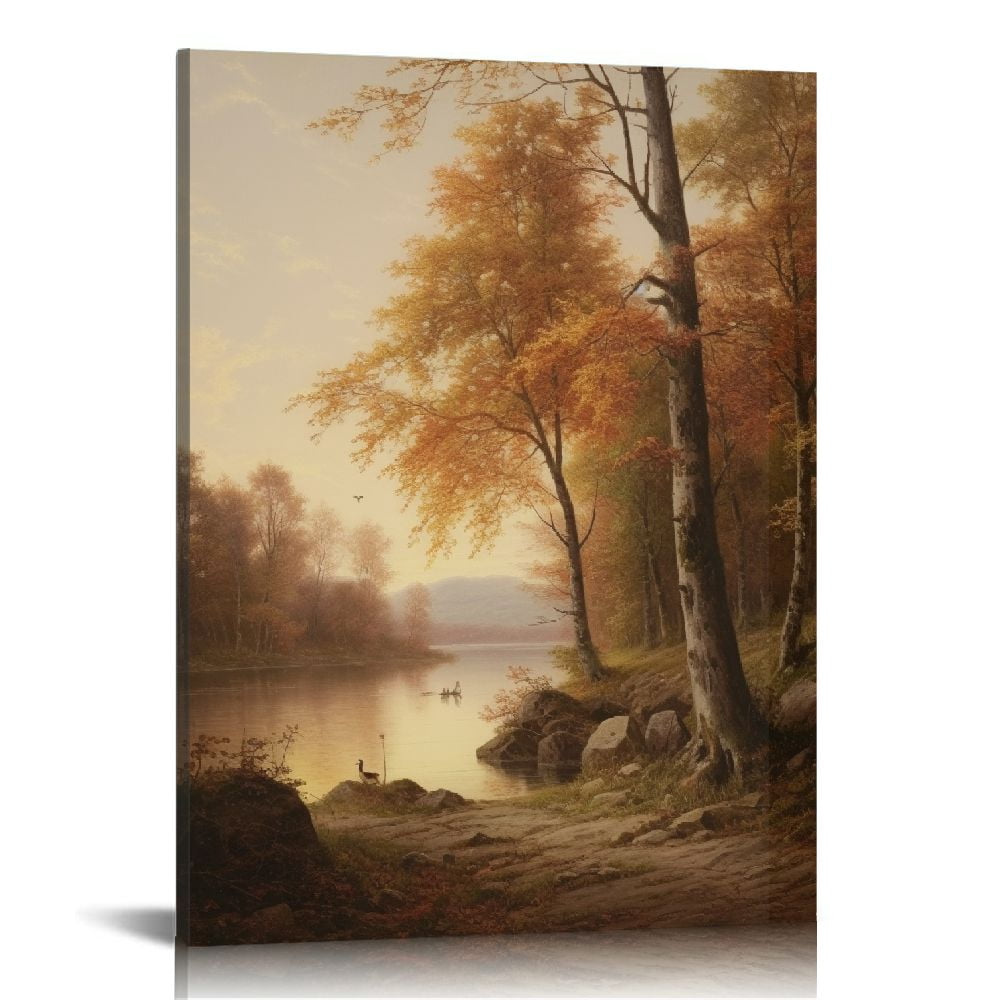 COMIO Rustic Farmhouse Wall Art Decor - Boho Art Deco Landscape ...