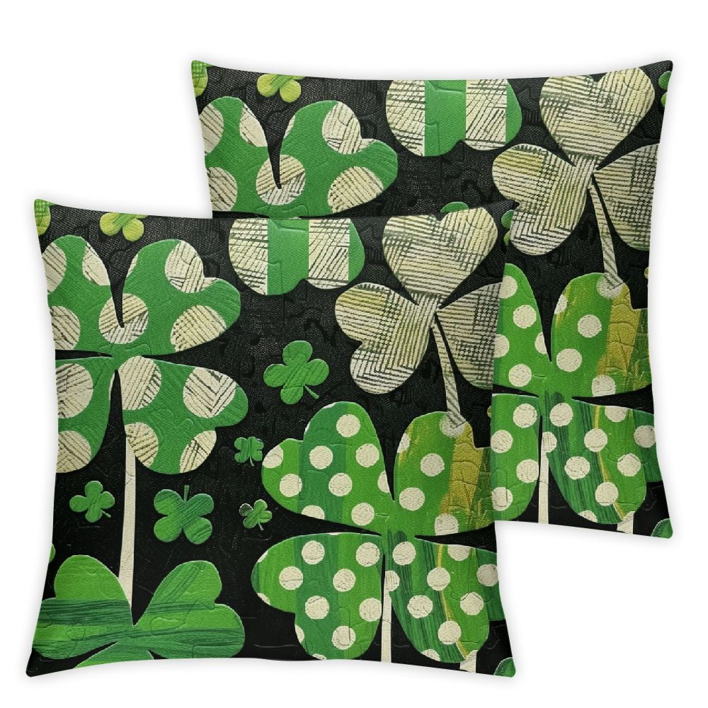 COMIO ST Patricks Day Lucky Charm Blessed Throw Pillow Covers, Stripes ...