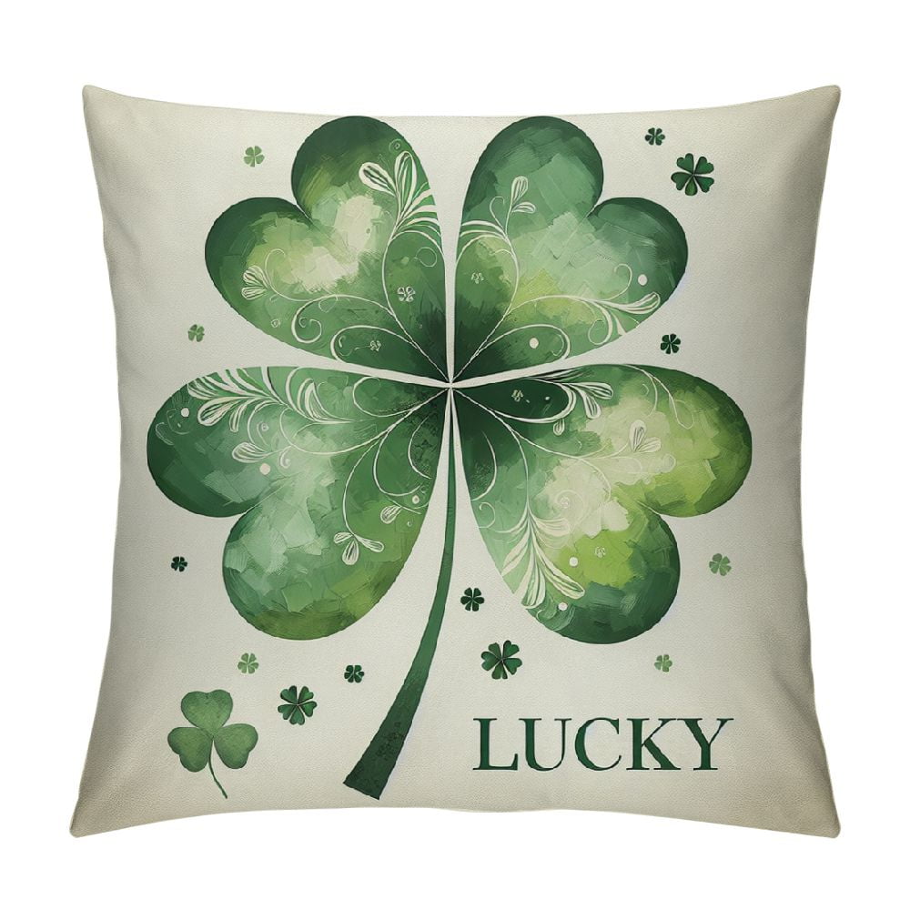 COMIO ST Patricks Day Lucky Charm Shamrock Throw Pillow Covers, Buffalo ...