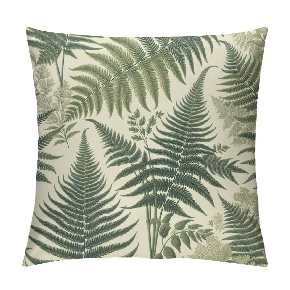 COMIO Sage Green Leaf Plant Pillow Covers Tropical Fern Herbs Botanical ...
