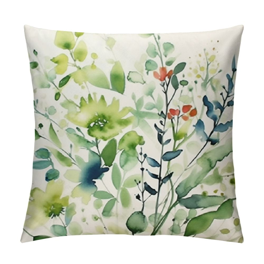 COMIO Sage Green Pillow Covers Fall Farmhouse Print Decorative Pillows ...