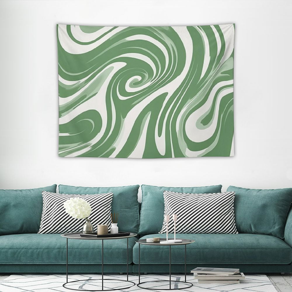 COMIO Sage Green Tapestry Wall Hanging, Aesthetic Bedroom Wall Decor ...