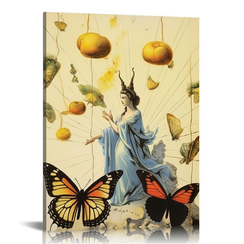 COMIO Salvador Dali Butterfly Canvas - Butterflies Poster - Surrealism ...