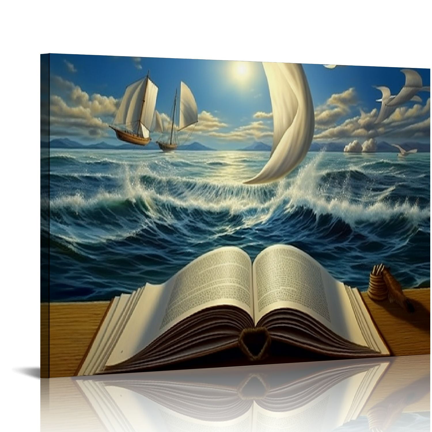 COMIO Salvador Dali Wall Art Dalí Wave Book Framed Painting Canvas Art ...