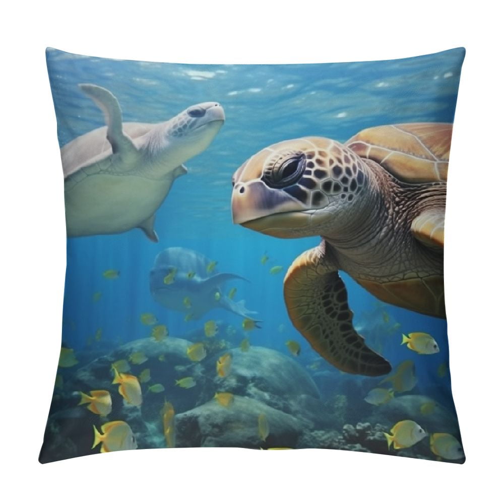 COMIO Satin Pillowcases Sea Ocean Turtle Dolphin Pillow Case Covers for ...