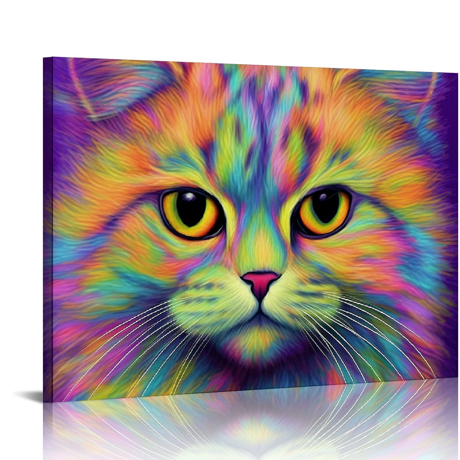 COMIO Scottish Fold Scot Cat Headshot on Light Canvas Art Print Wall ...