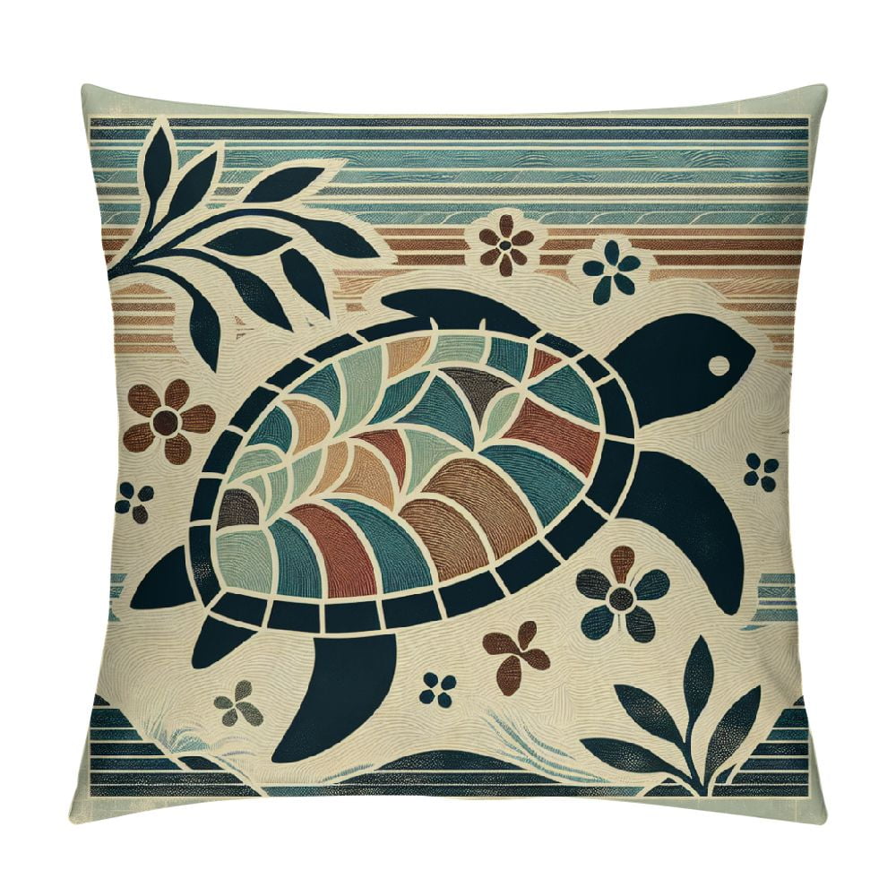 COMIO Sea Animals Pillow Covers Ocean Theme with Sea Turtle Rectangular ...