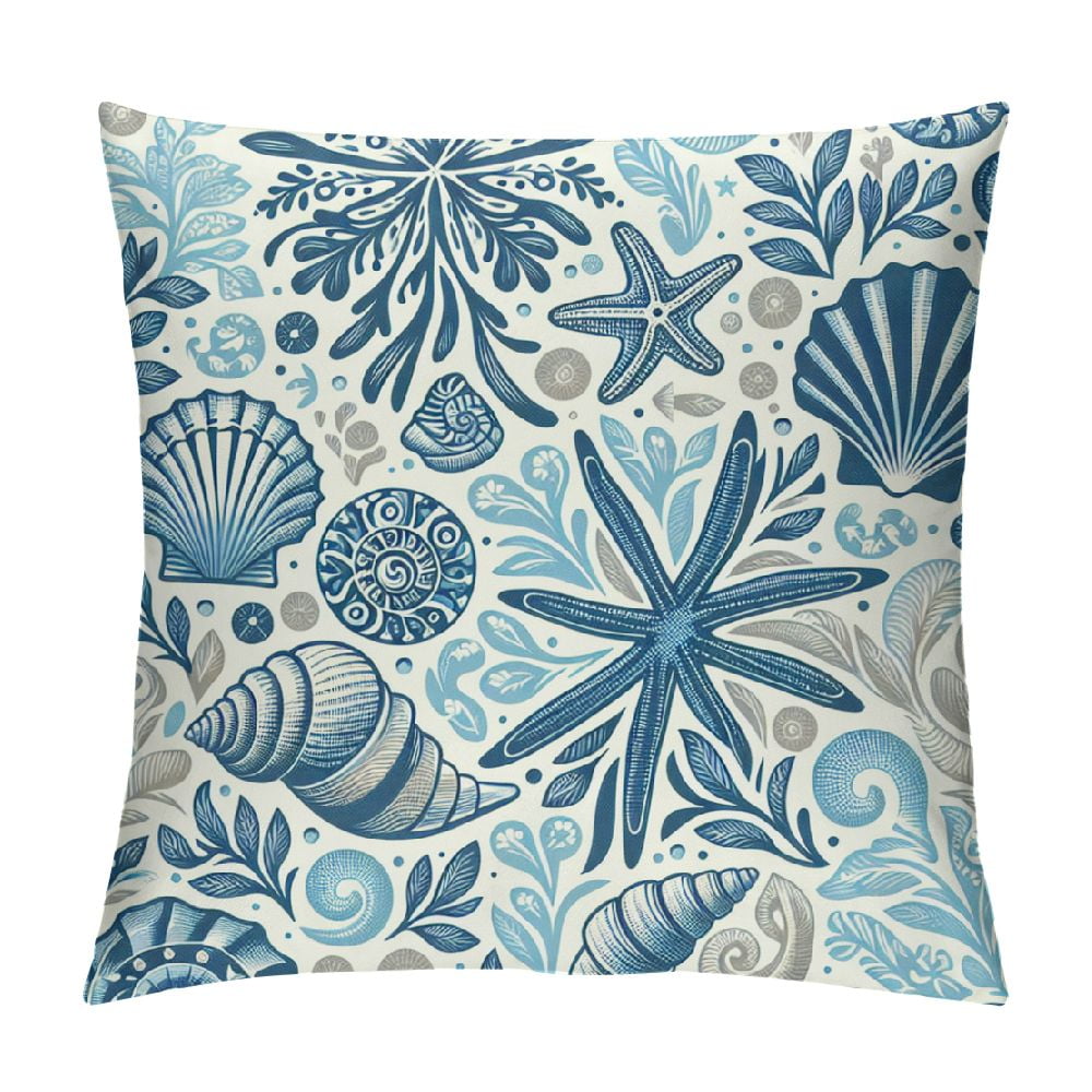 COMIO Sea Shells Lumbar Throw Pillow Cover Decorative Bedroom Living ...