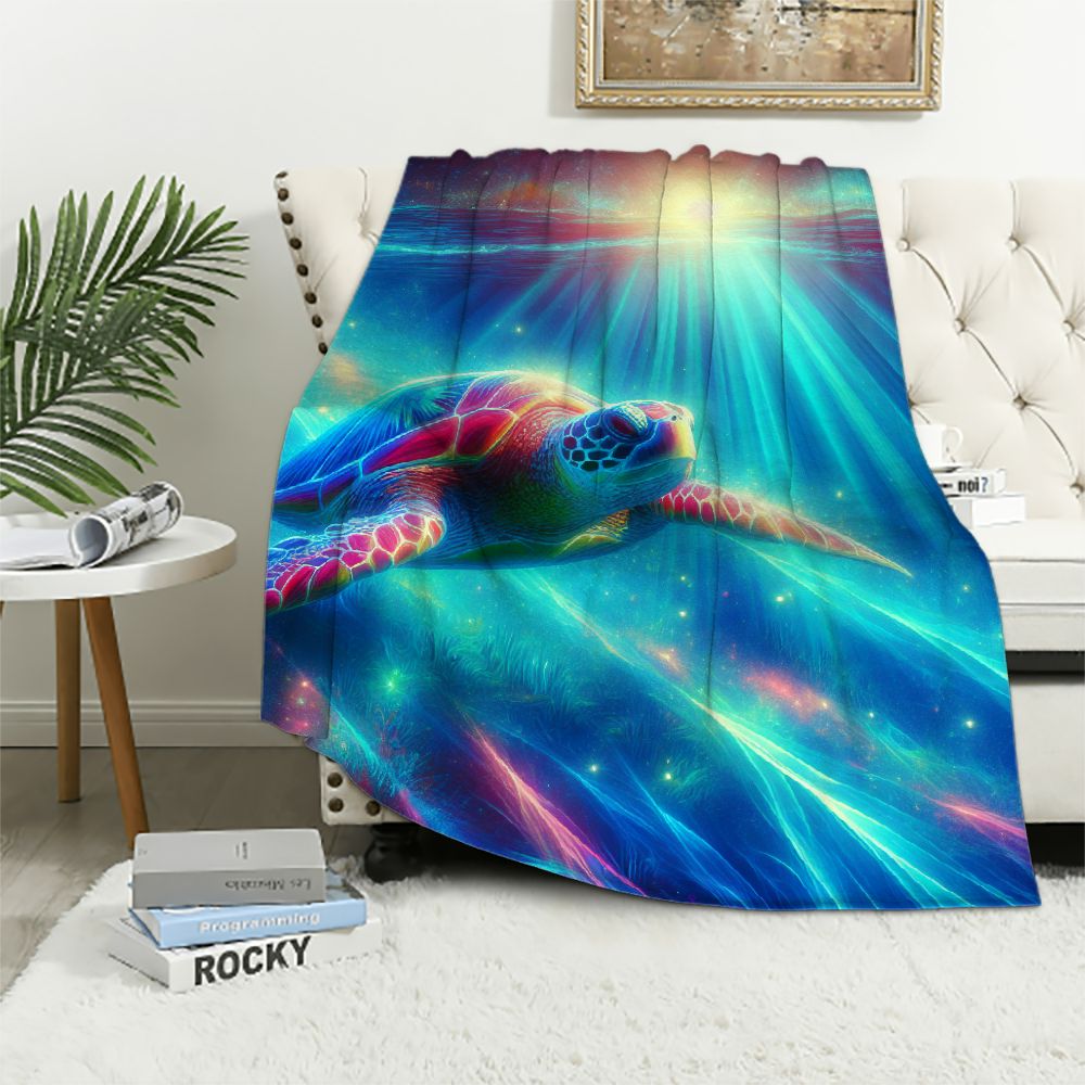 YANMS Sea Turtle Turtles Shell Waves Flannel Throw Blankets for Home ...