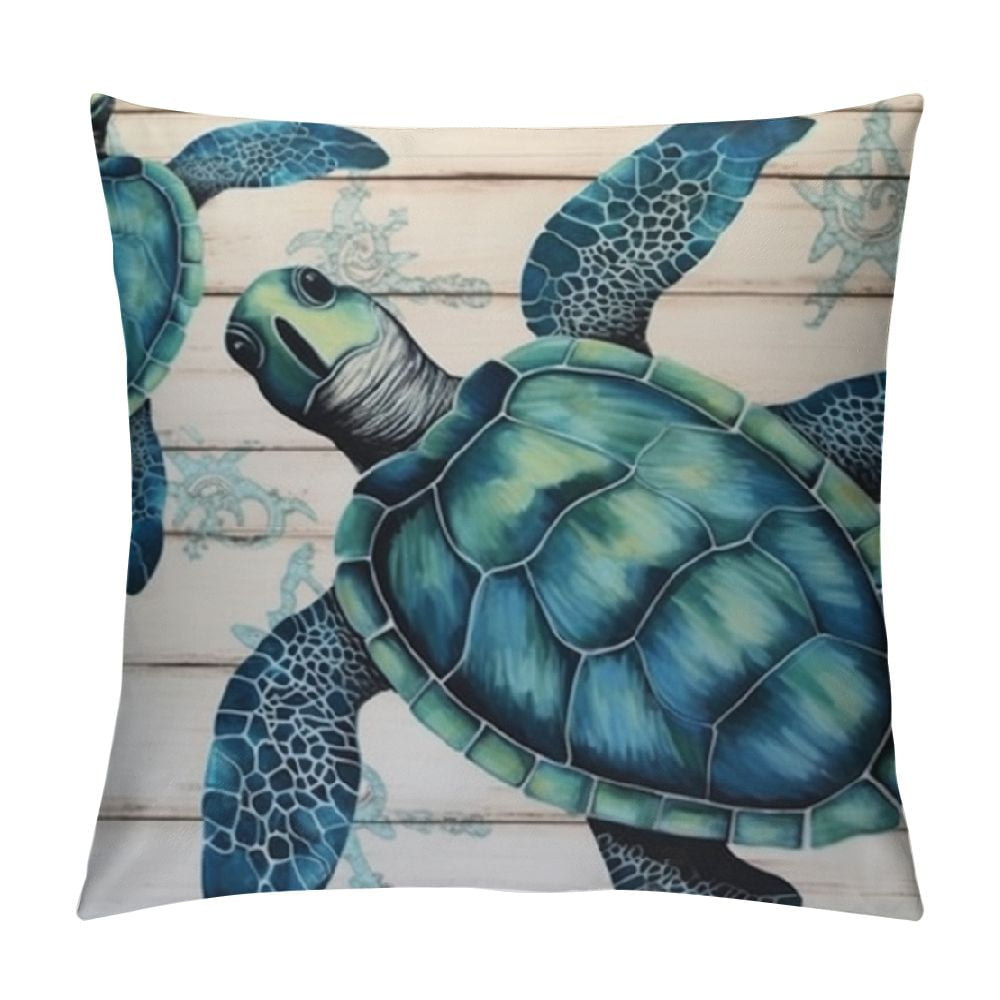 COMIO Sea Turtle Pillow Cases Standard Microfiber Bed Throw Pillow ...