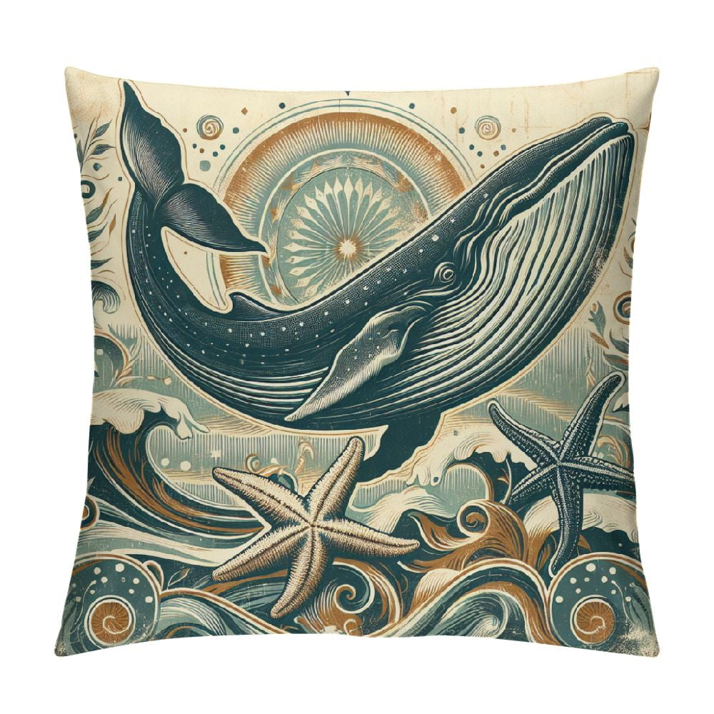 COMIO Sea Turtle Throw Pillow Covers Nautical Pillow Cover, Coastal ...