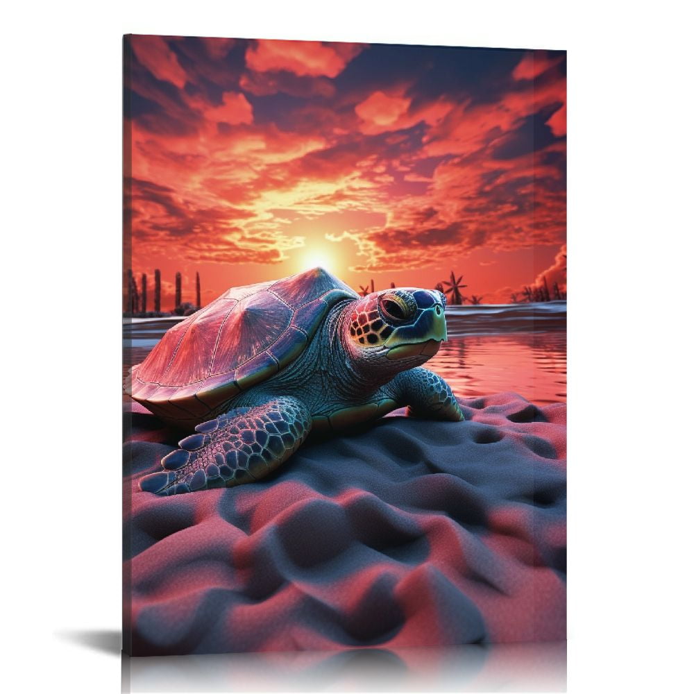 MLJA Sea Turtle Wall Art Marine Theme Ocean Pictures Wall Decor ...
