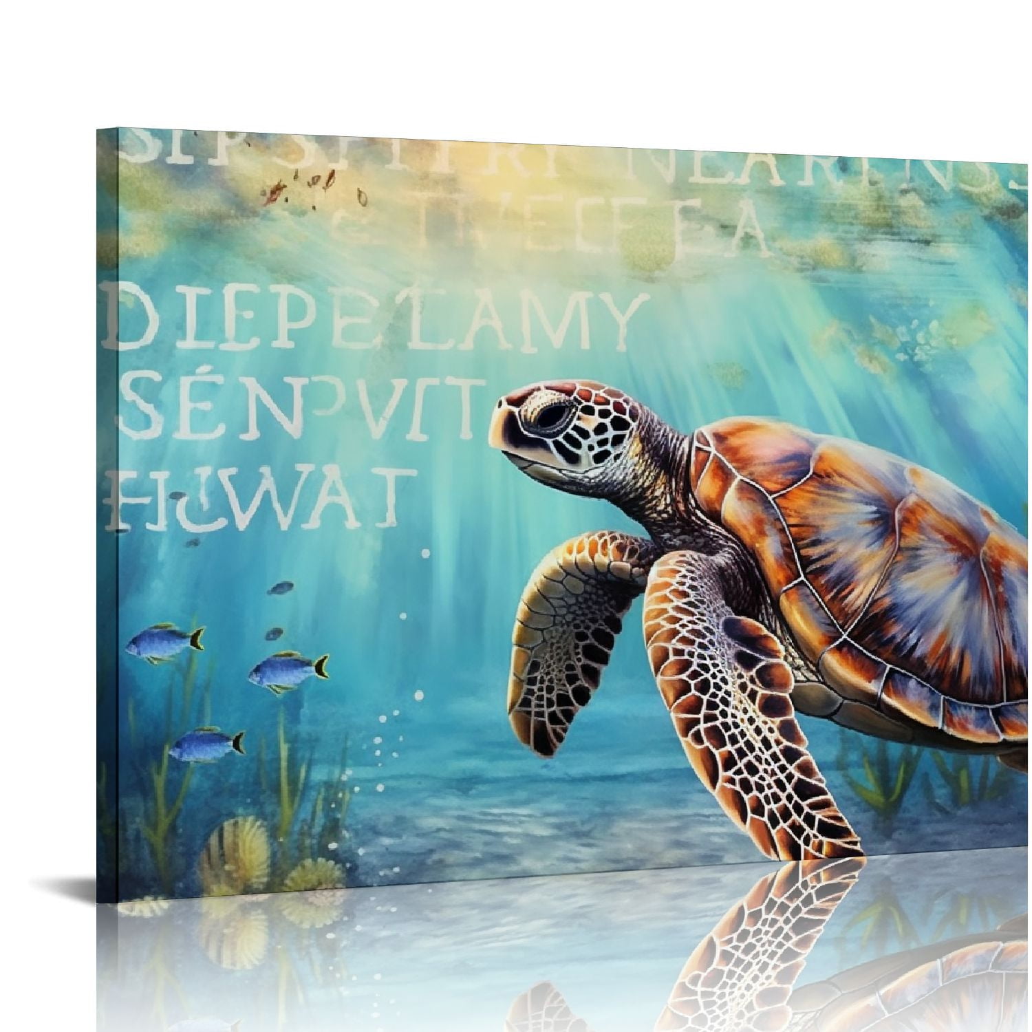 COMIO Sea Turtle Wall Art Turtle Pictures Wall Decor Inspirational ...