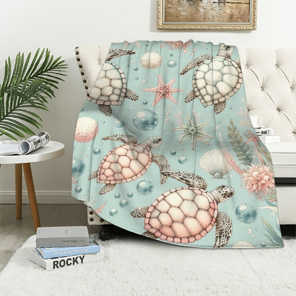 COMIO Sea Turtles Blanket, Turtle Gift for Women Men Birthday ...