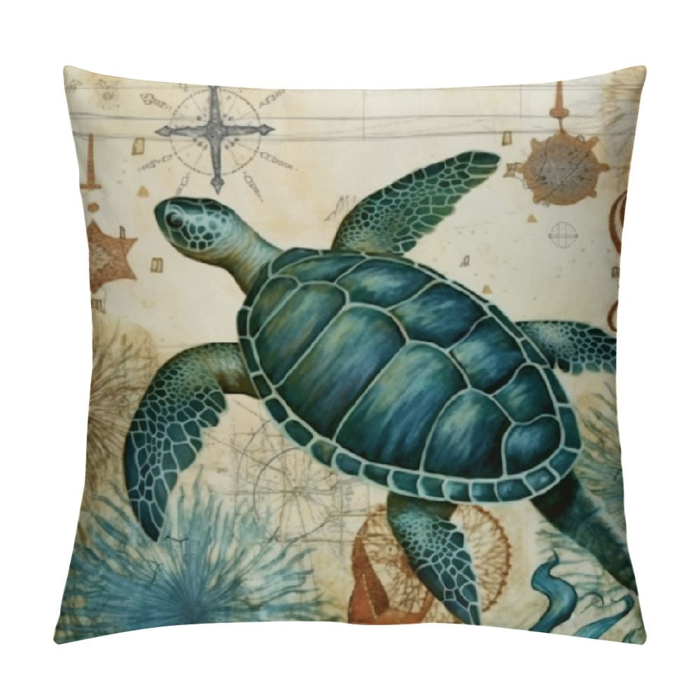 COMIO Sea Turtles Throw Pillow Covers Decorative Square Cushion Case ...