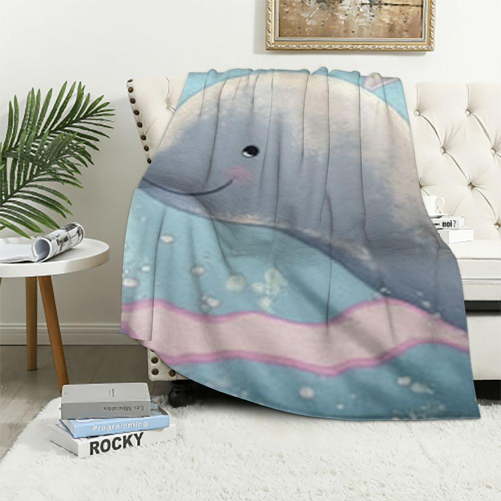 COMIO Seamless Blankets for Bed Couch Sofa Plush Throw Blankets, Cute ...