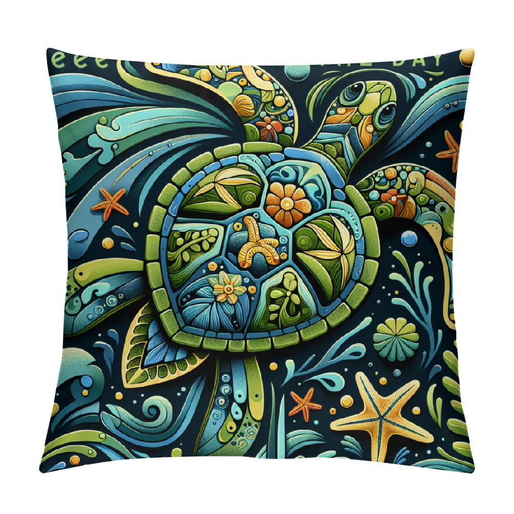 COMIO Seas The Day Starfish Beach Style Quote Home Decorative Throw ...