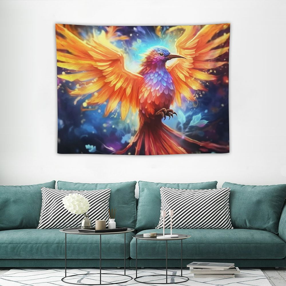 COMIO Secular Bird Tapestry, 40x30 Inch Phoenix Flame Bird Tapestry ...