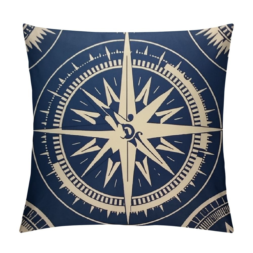 COMIO Set of Nautical Navy Blue Throw Pillow Covers Coastal Sailing ...