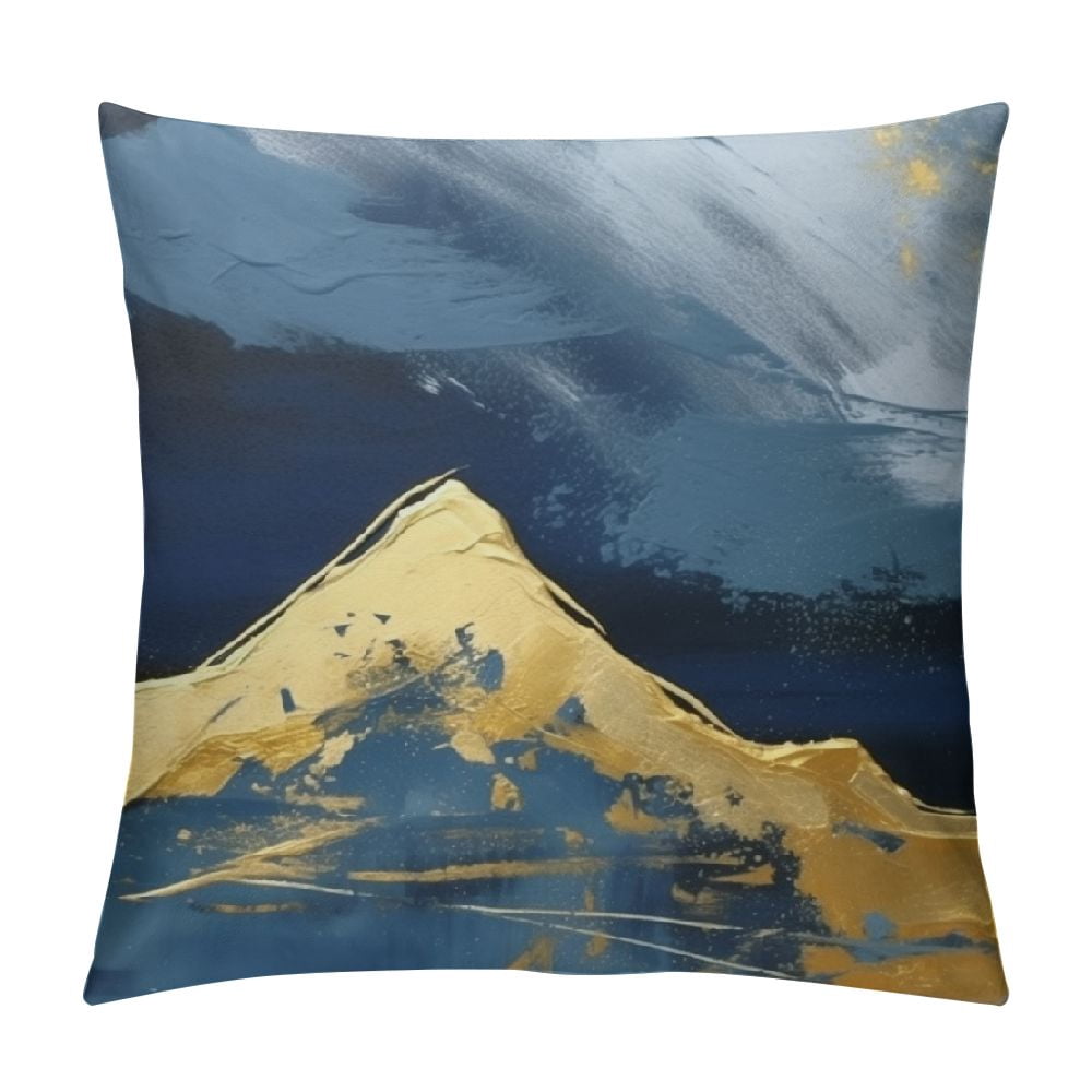 COMIO Set Of Decorative Throw Pillow Covers Modern Dark Blue Abstract ...