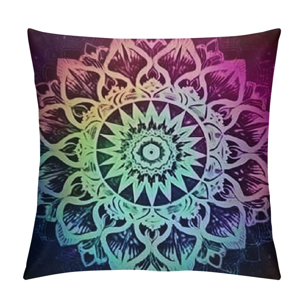 COMIO Set of Retro Floral Mandala Compass Medallion Bohemian Pillow ...
