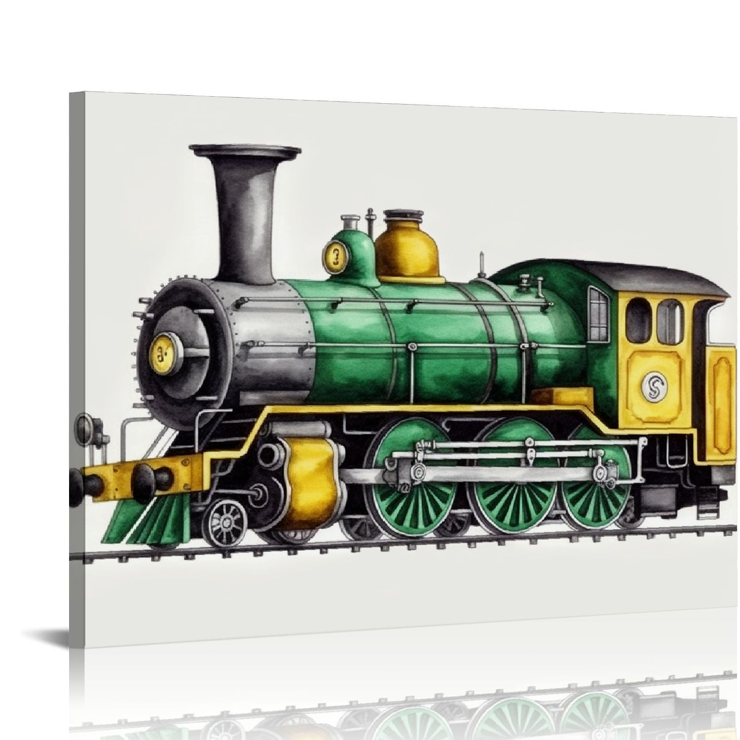 COMIO Set of Steam Train Nursery Vehicle Art Posters Canvas Wall Art ...