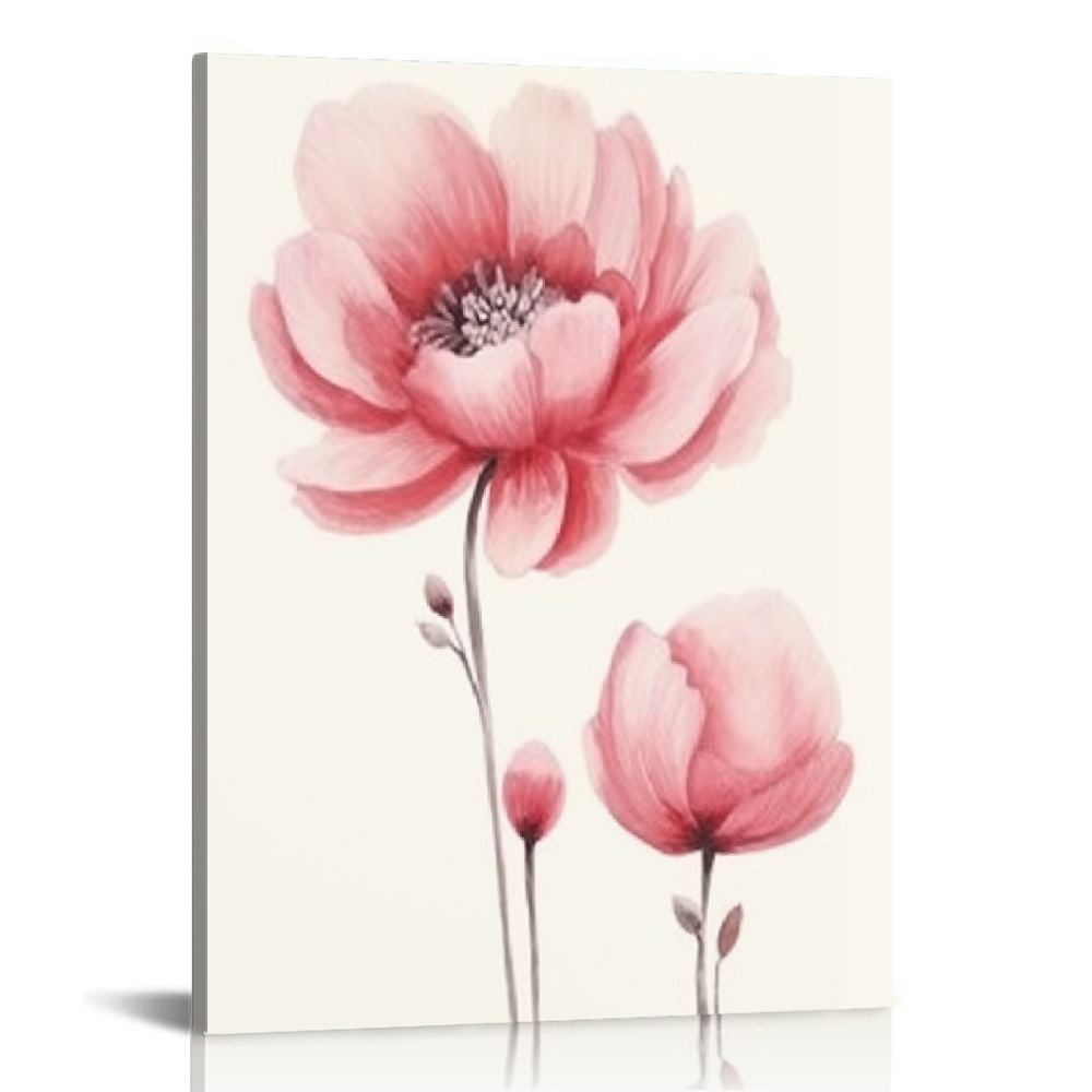 COMIO Set - Watercolor Pink Flower Art Print,Pink Lotus poster Canvas ...