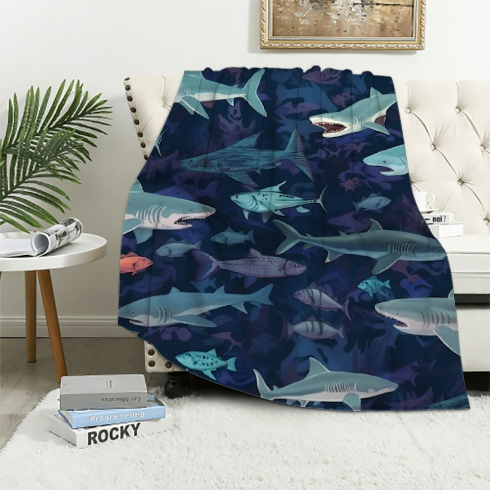 COMIO Shark Blanket Gifts for Adult & Kids for Living Room Bedding ...