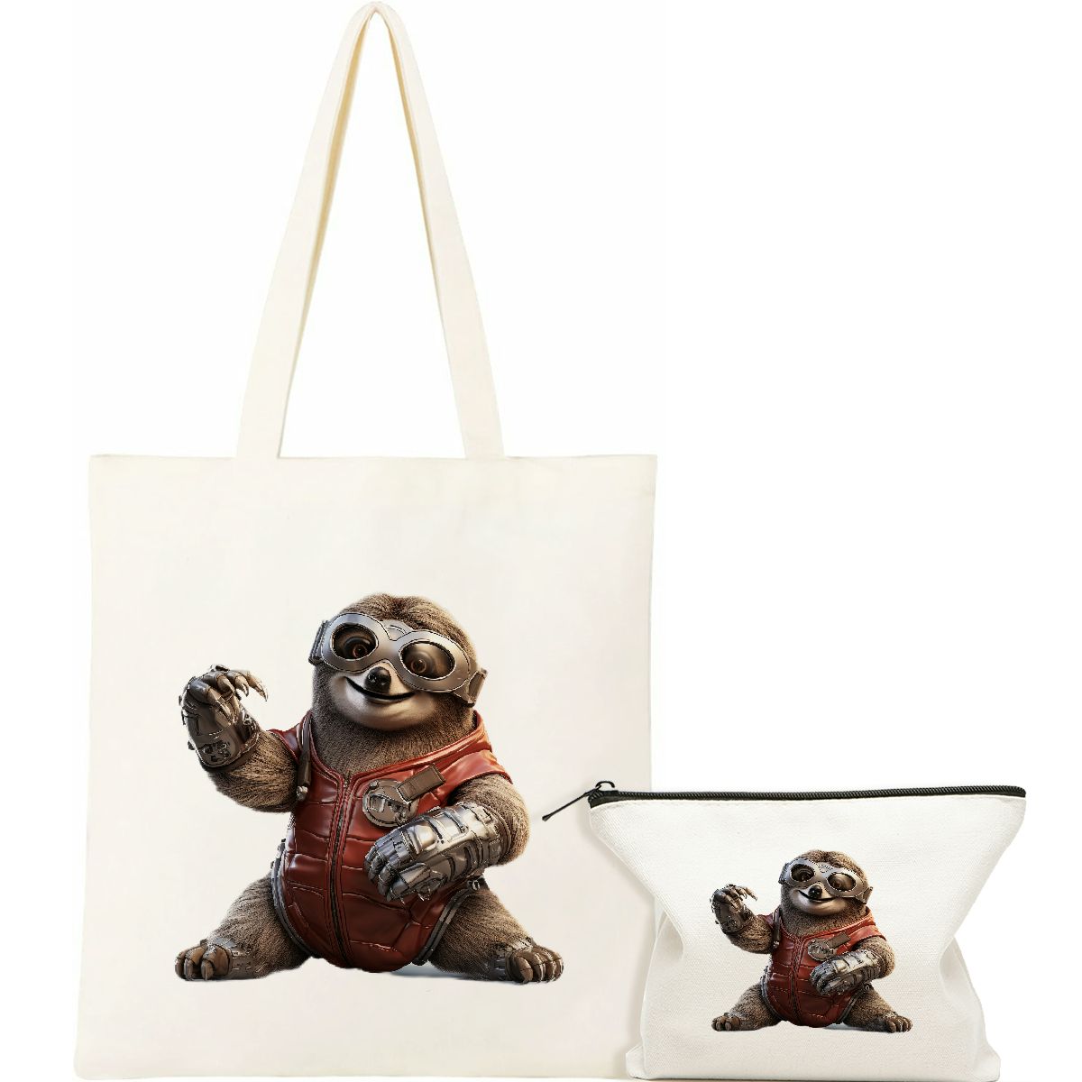 COMIO Shoulder Bag Sloth 2 Pcs Canvas Tote Bags Cute Aesthetic Tote ...