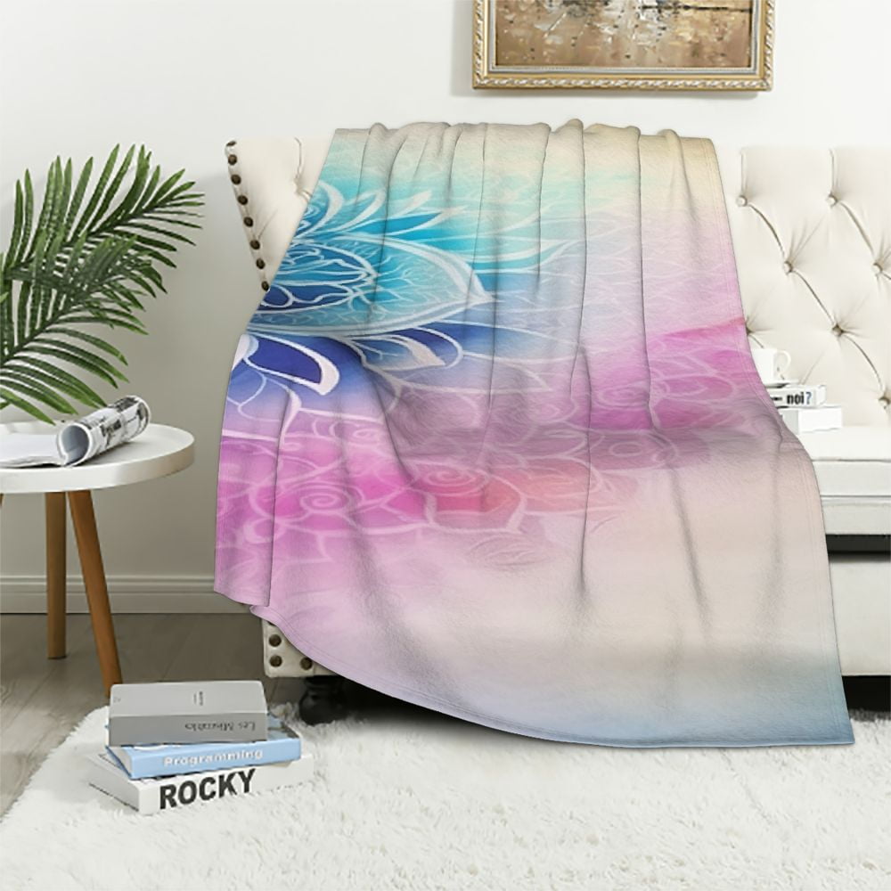 COMIO Silky Soft Boho Blanket Mat with Corner Pockets and Mesh Bag for ...