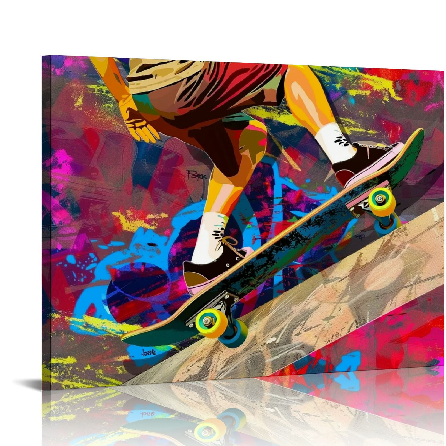 COMIO Skateboarding Action Fine Art Print Decor- Motivational and ...
