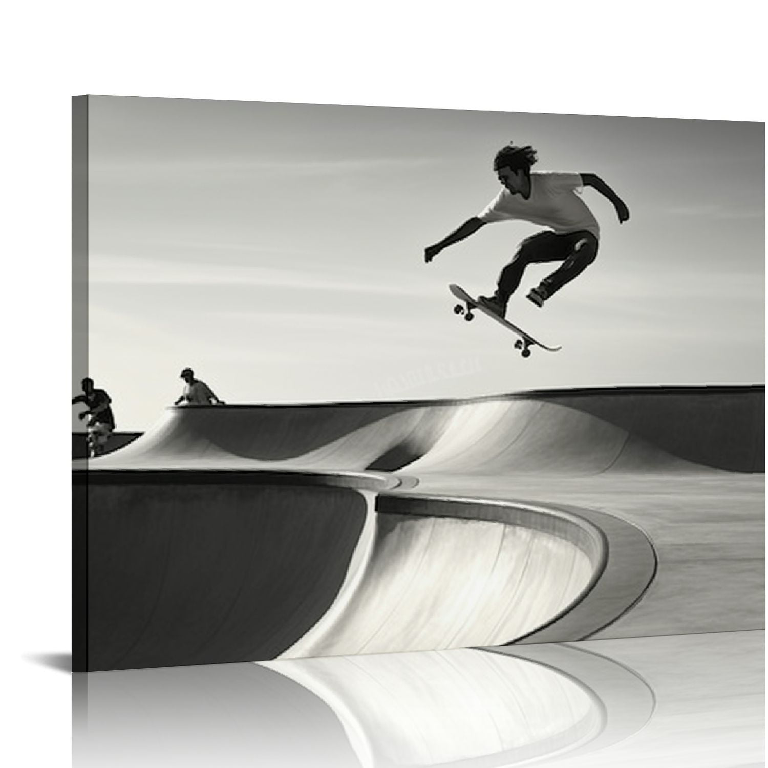 COMIO Skateboarding Wall Decor - Skater Room Decor, Black White ...