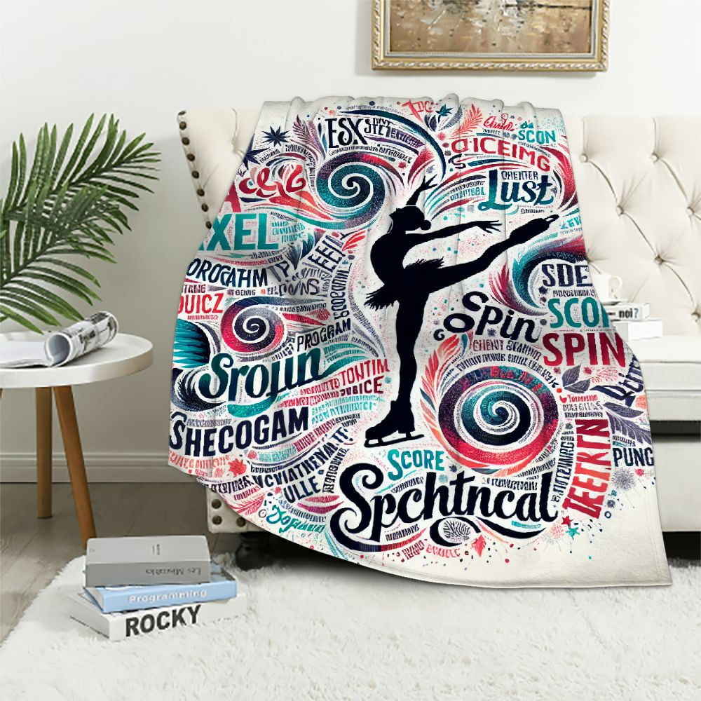 COMIO Skating Throw Blanket All Season for Teens Adults Winter Sports ...