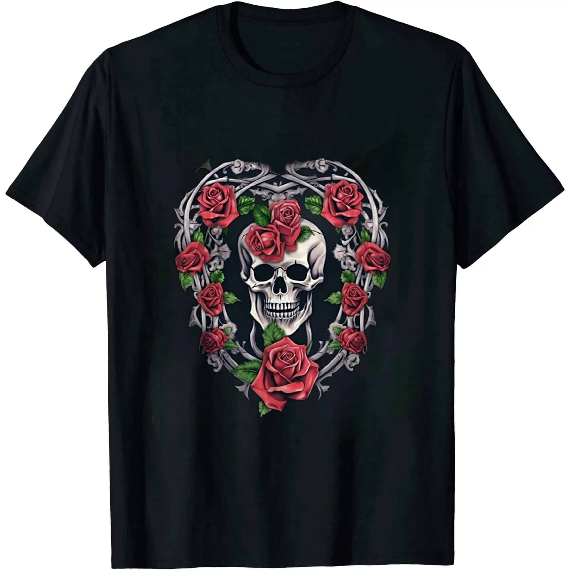 COMIO Skeleton Hand Red Rose Flower For Goth, Emo and Rose Lovers T ...